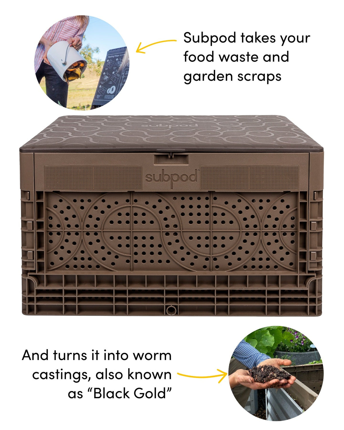 Subpod Essentials Bundle | Subpod Classic Compost Bin | Aerator